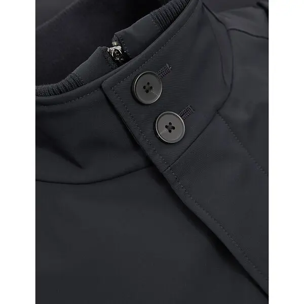 REISS Funnel-neck Hybrid Coat - Navy
