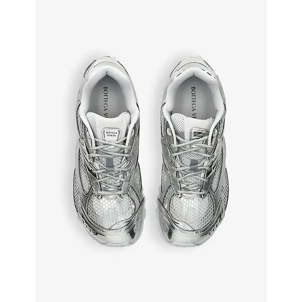 Bottega Veneta Orbit Metallic-panel Net-covered Low-top Trainers