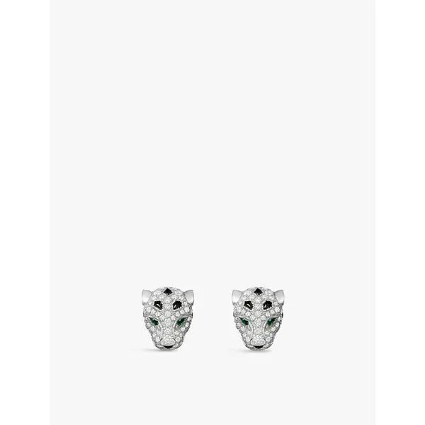 CARTIER Panthère De Stud Earrings - White Gold