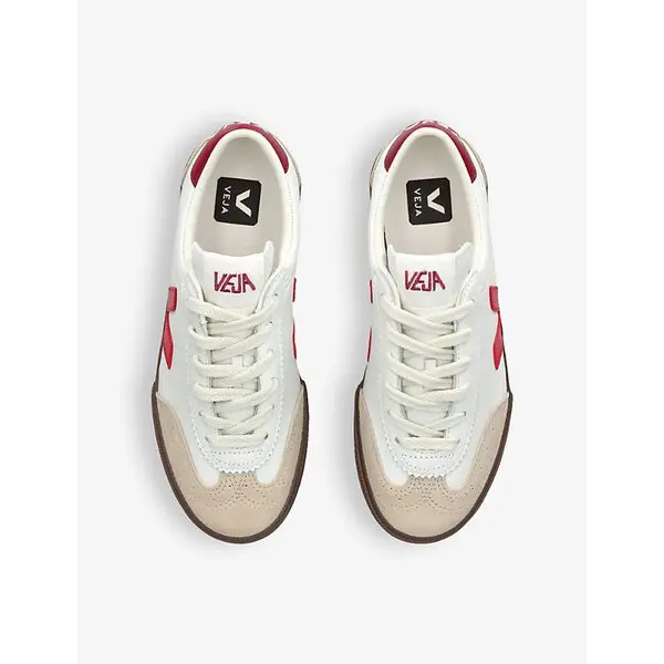 VEJA Logo-embroidered Canvas Low-top Trainers - Red
