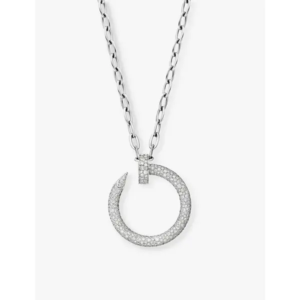 CARTIER Juste Un Clou Diamond Pendant Necklace - White Gold