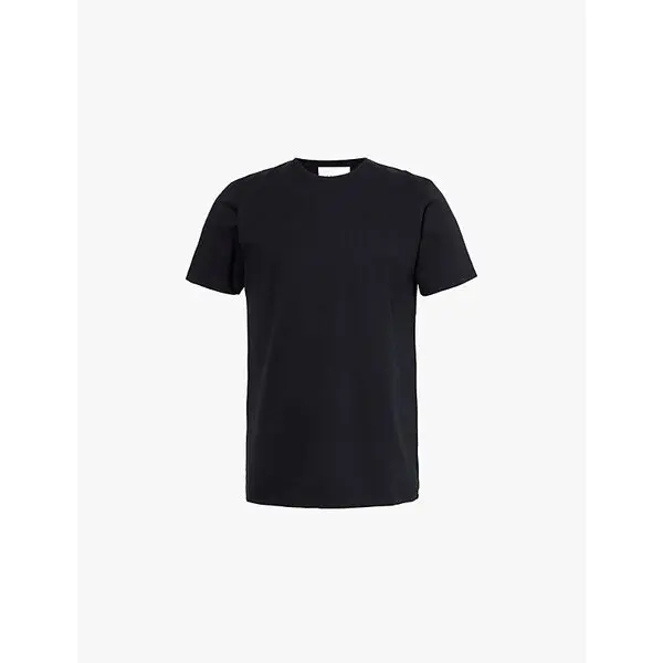 FRAME Crewneck Ribbed-trim Regular-fit Cotton-jersey T-shirt