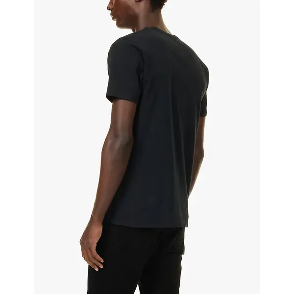 FRAME Crewneck Ribbed-trim Regular-fit Cotton-jersey T-shirt