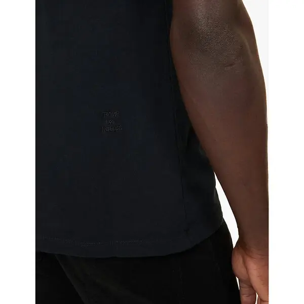FRAME Crewneck Ribbed-trim Regular-fit Cotton-jersey T-shirt