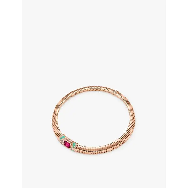 BVLGARI Tubogas Rose-gold And Diamond Necklace - Rose Gold