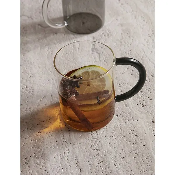 FERM LIVING Still Contrast-colour Handled Glass Mugs Set Of Two
