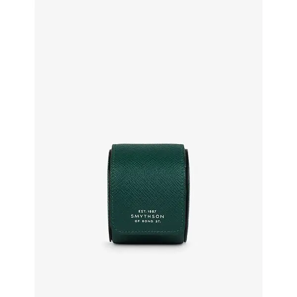 Smythson Panama Leather Watch Roll - Green