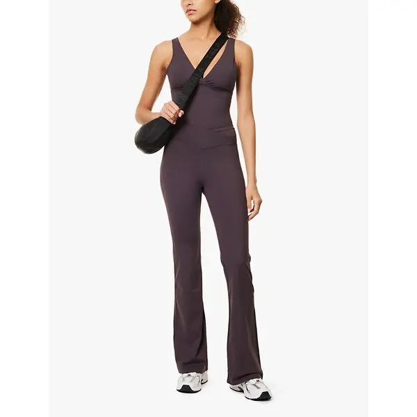 TALA Dayflex Slim-fit Flared-leg Stretch Recycled-nylon Leggings - Cool Espresso