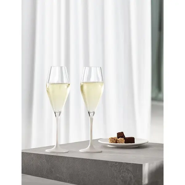VILLEROY & BOCH Manufacture Rock Blanc Crystal Champagne Flute Set Of Four - One-color