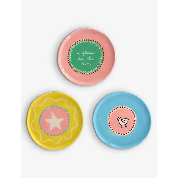 LAETITIA ROUGET A Place In The Sun Stoneware Jewellery Plates Set Of Three - One-color
