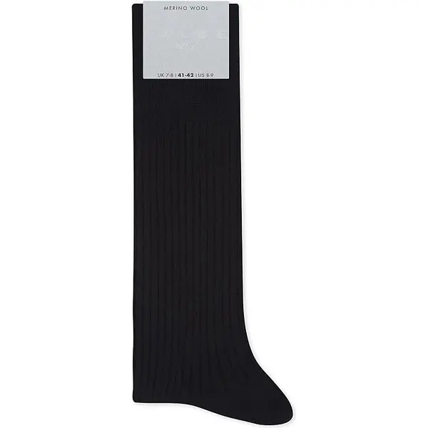 Falke No 7 Ribbed Virgin Wool Socks - Navy