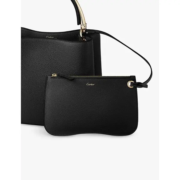 Cartier Panthère De Leather Top-handle Bag - Black