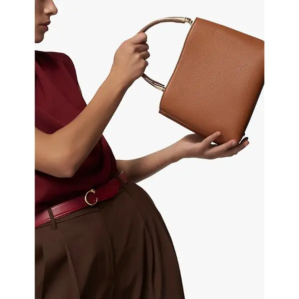 Cartier Panthère De Leather Top-handle Bag - Caramel