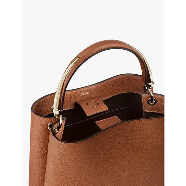 Cartier Panthère De Leather Top-handle Bag - Caramel