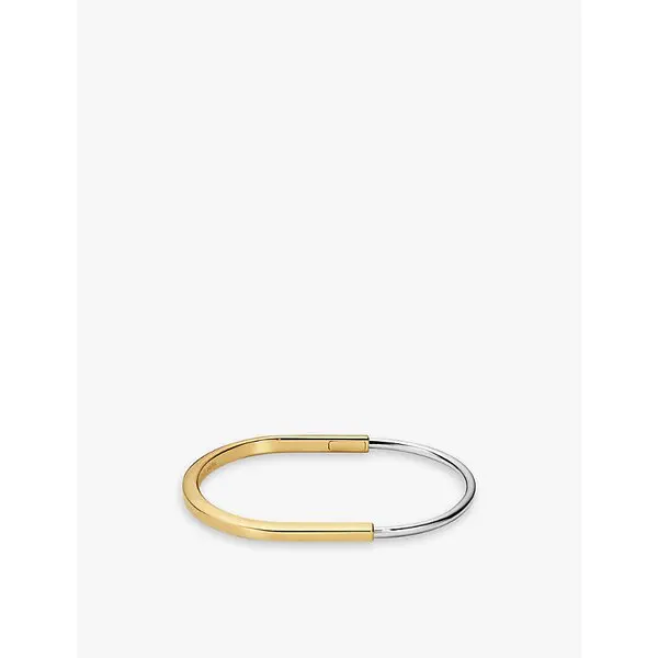 Tiffany & Co. Lock Narrow Bangle - White Yellow Gold