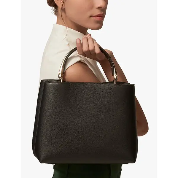 Cartier Panthère De Medium Leather Top-handle Bag - Black