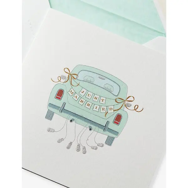 Smythson Wedding Car Wedding Card 15cm X 15cm