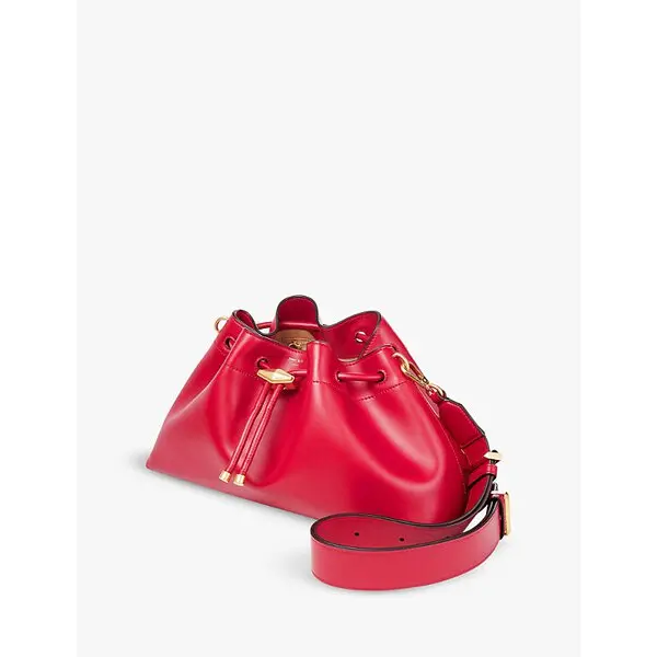JIMMY CHOO Leather Shoulder Bag - Ruby Red/gold