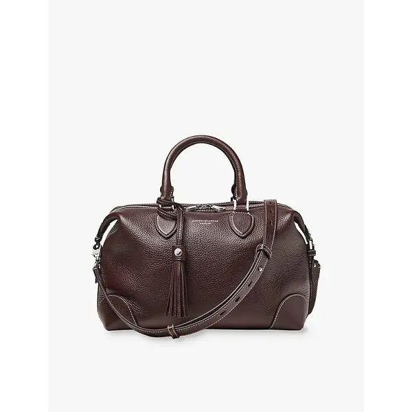 ASPINAL OF LONDON Hudson Leather Bowling Bag - Wine