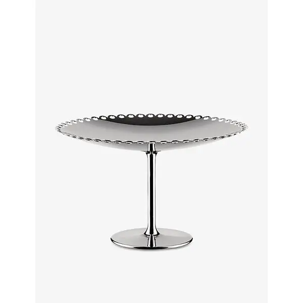 ALESSI Edges Perforated Stainless-steel Cake Stand 14.4cm - Silver