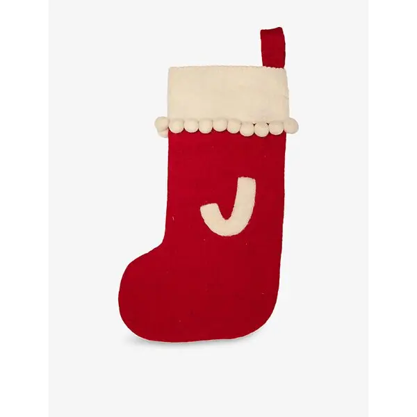 SELFRIDGES EDIT Alphabet Medium Wool Christmas Stocking - J