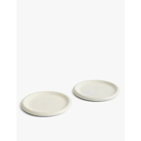 HAY Barro Round Terracotta Plates Set Of Two - Off-white