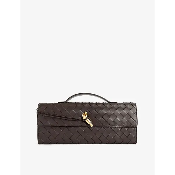 Bottega Veneta Andiamo Leather Clutch - Fondant-m Brass