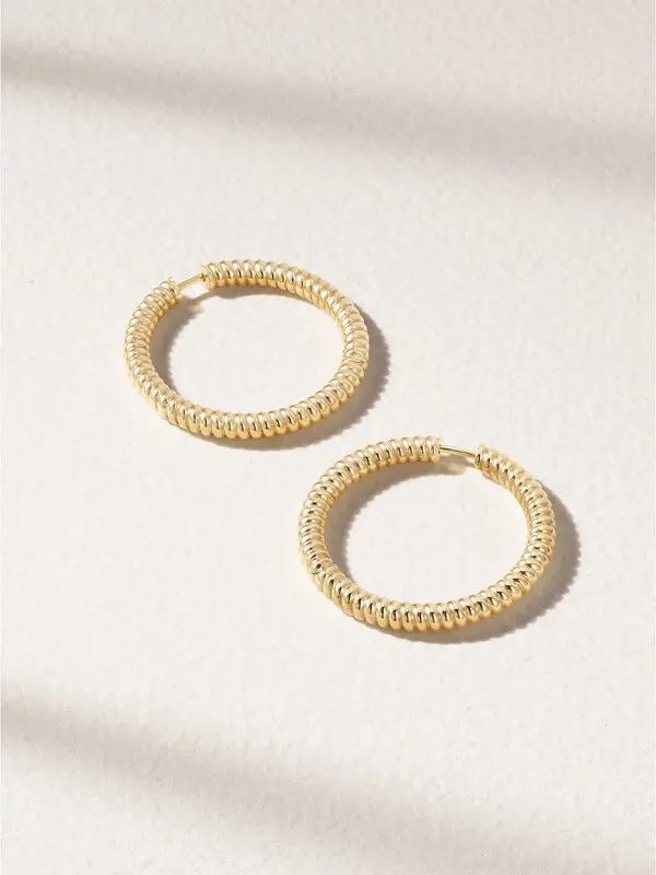 Established Rope 14-karat Hoop Earrings - Gold