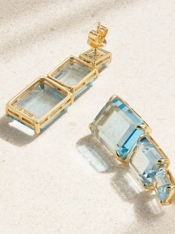 Mateo Arithmetic Composition 14-karat Topaz Earrings - Gold