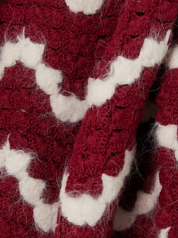 Escvdo Safi Cropped Crocheted Alpaca Top