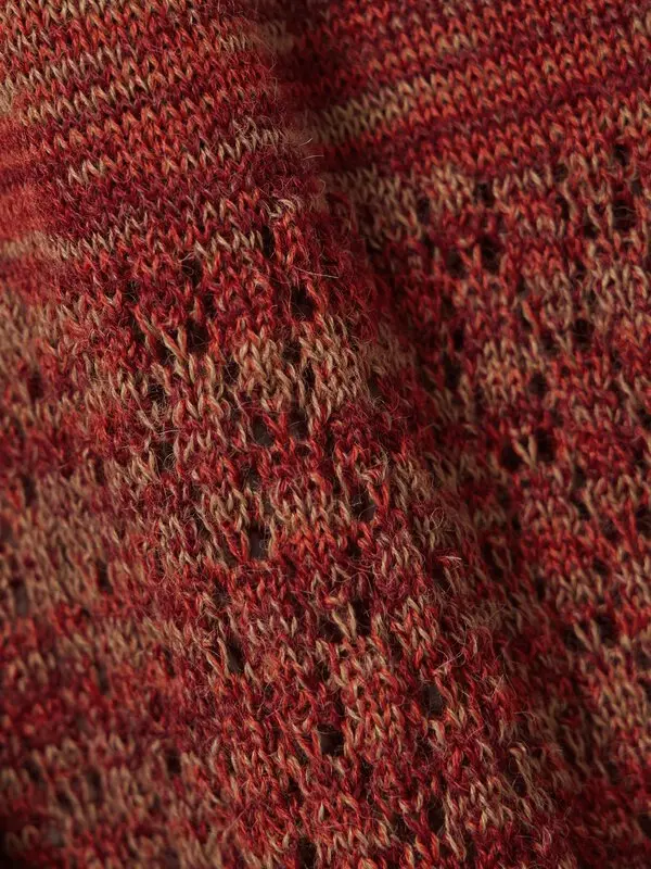 Escvdo Murga Open-back Pointelle And Ribbed-knit Alpaca Maxi Dress