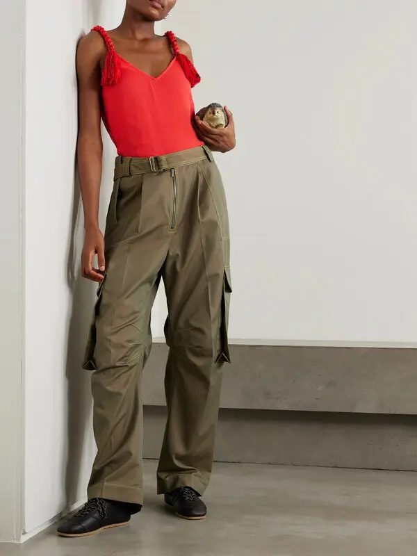 JW Anderson Tasseled Crepon Camisole - Red