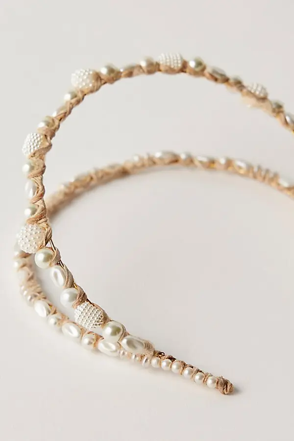 Curried Myrrh Sadie Pearl Headband - Ivory | Editorialist display picture 1