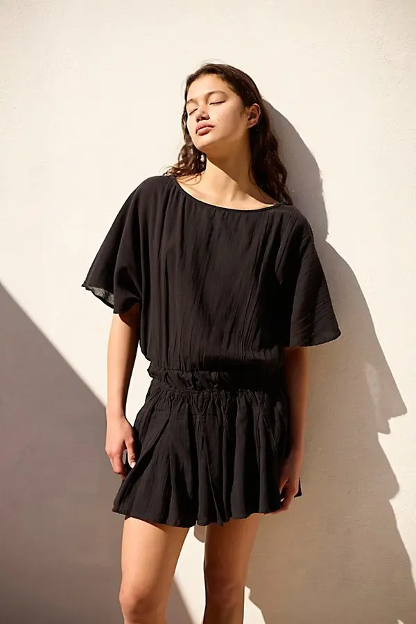 Free People Sutton Mini Dress - Black