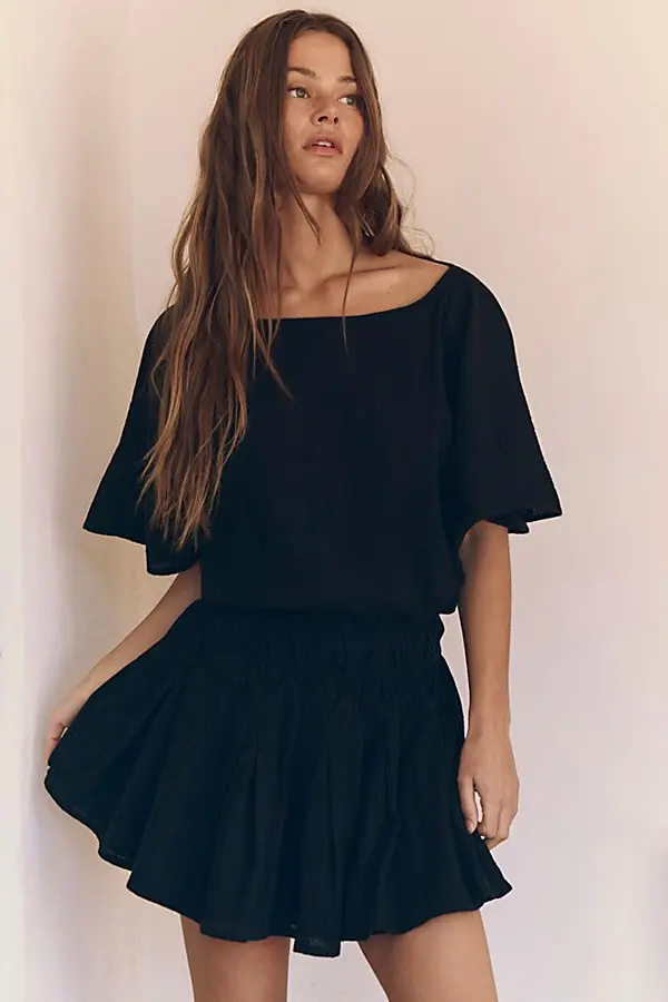 Free People Sutton Mini Dress - Black