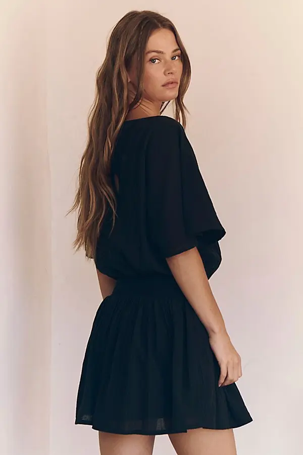 Free People Sutton Mini Dress - Black