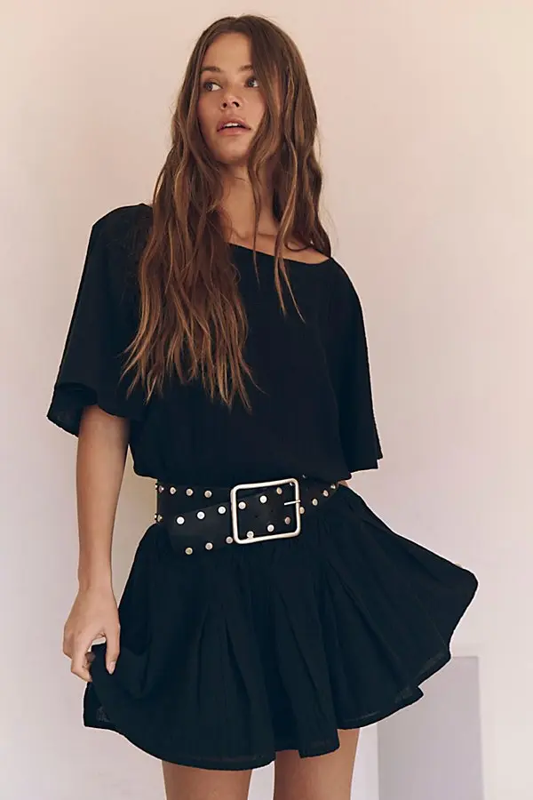 Free People Sutton Mini Dress - Black