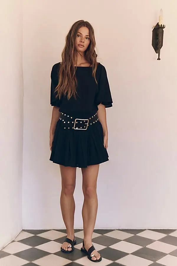 Free People Sutton Mini Dress - Black