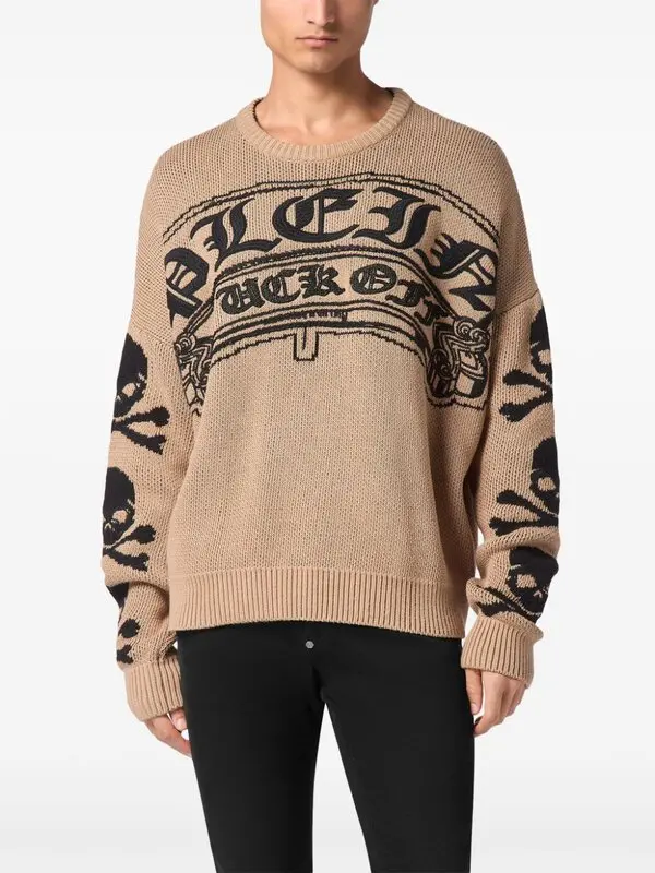 Philipp Plein Logo-embroidered Crew-neck Sweater