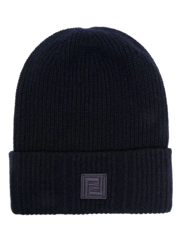 Fendi Ff-motif Beanie - Blue