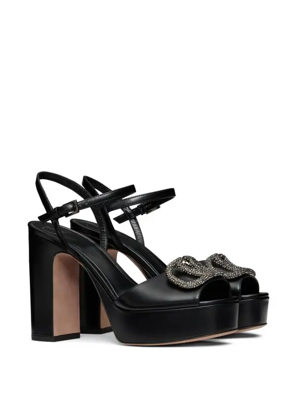 Valentino Garavani Vlogo Signature Platform Sandals - Black