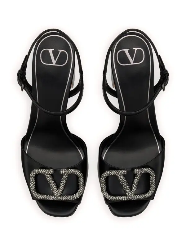 Valentino Garavani Vlogo Signature Platform Sandals - Black