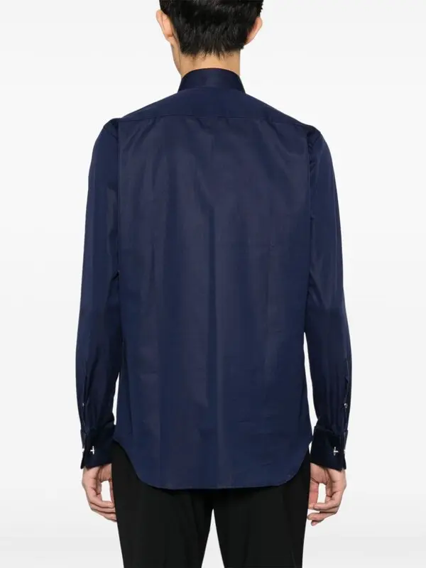 Canali Pleat Detailing Cotton Shirt