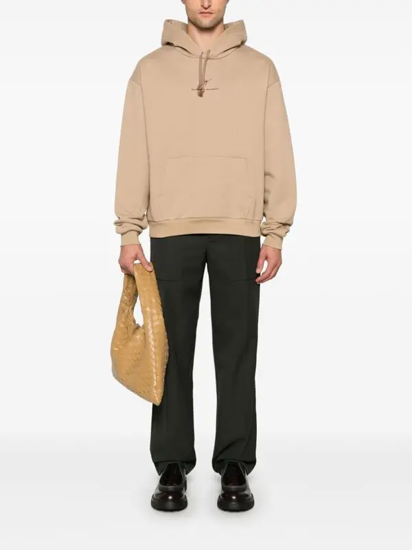 GIUSEPPE ZANOTTI Embroidered Logo Hoodie - Brown