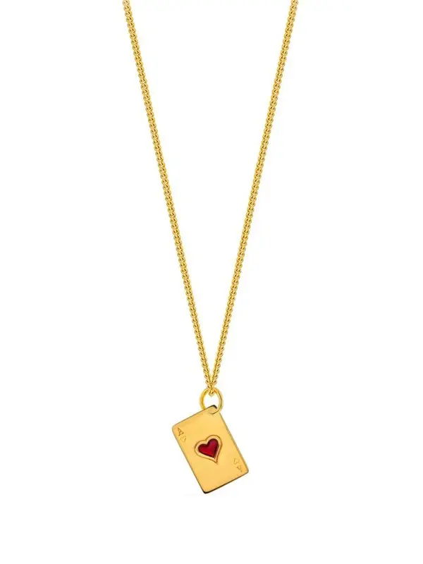 TRUE ROCKS Ace Of Hearts Pendant Necklace - Gold