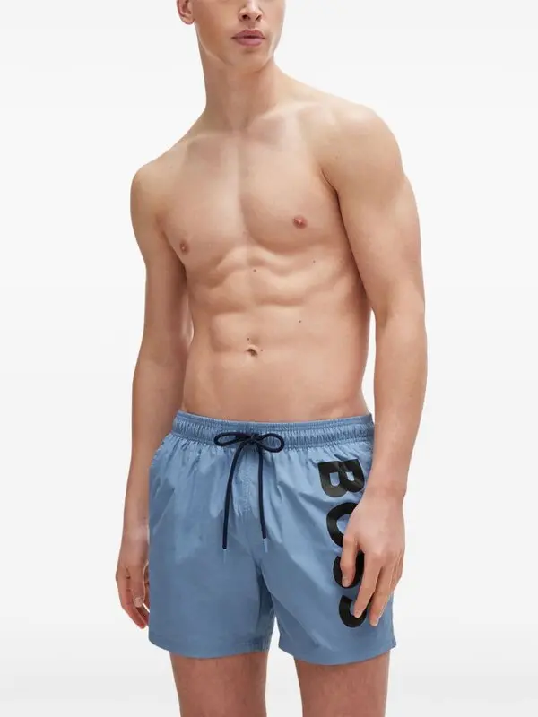 BOSS Logo-print Swim Shorts - Blue