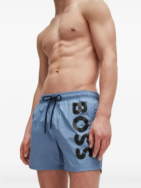 BOSS Logo-print Swim Shorts - Blue