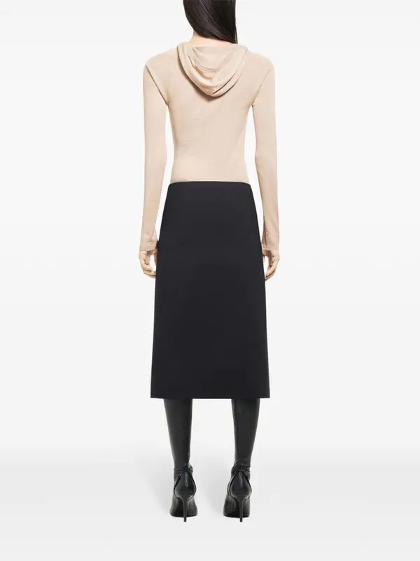 COURREGES Hooded Knitted Top - Neutrals