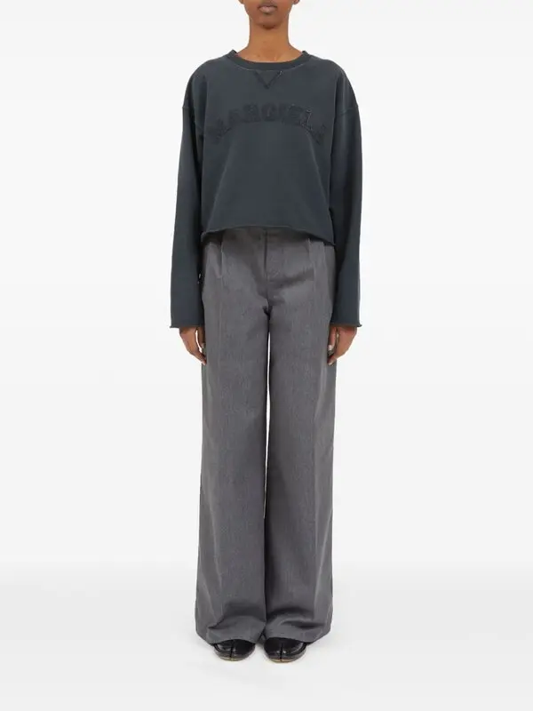 MAISON MARGIELA Logo-appliqué Cotton Sweatshirt - Grey