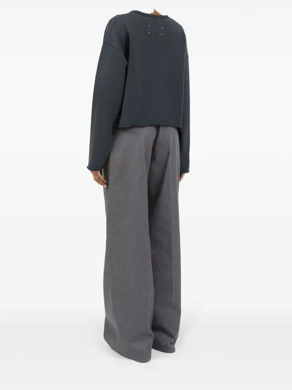MAISON MARGIELA Logo-appliqué Cotton Sweatshirt - Grey